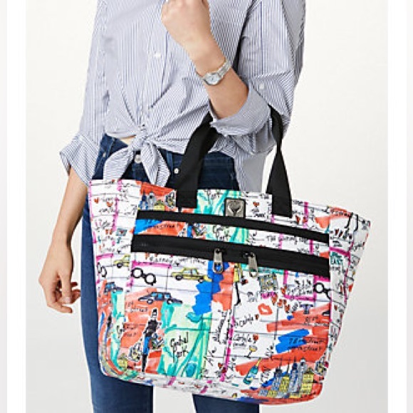 Brighton | Bags | Brighton Lockit Super Tote Manhattan Keys Foldable ...